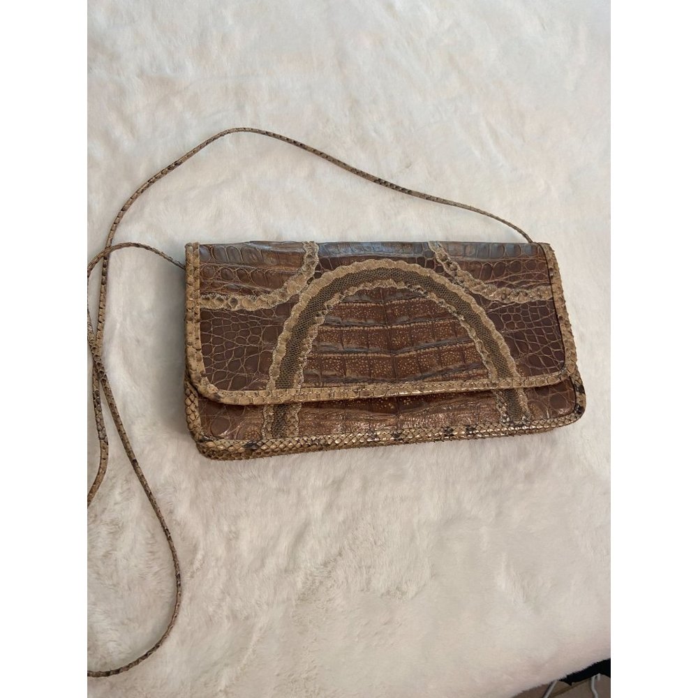 Carlos Falchi Womens Authentic Vintage Snake Skin Clu… - Gem